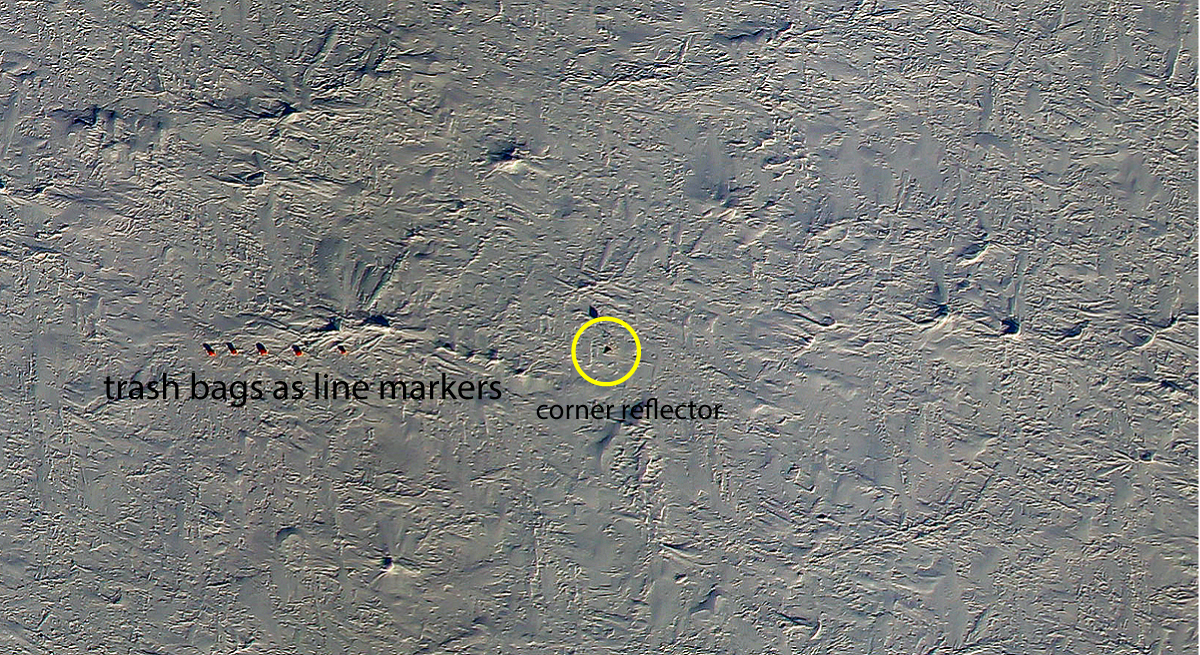 Figure 3: DMS image of one of the western end of the main survey grid showing garbage bag ...