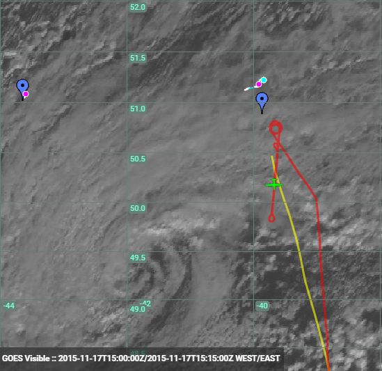 1535Z GOES Visible Imagery and Flight Track | NASA Airborne Science Program