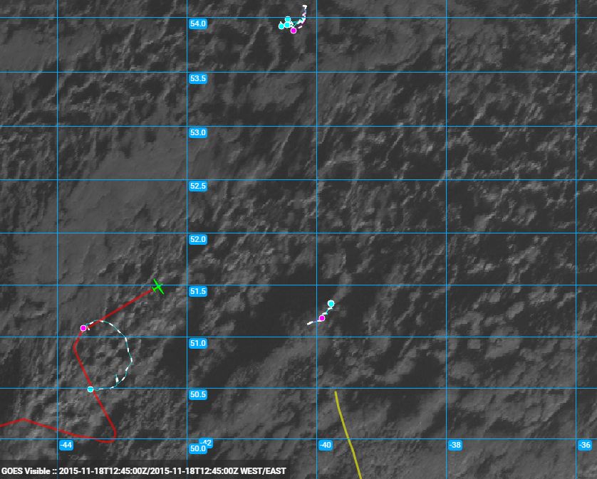 1310Z GOES Visible Imagery and Flight Track | NASA Airborne Science Program