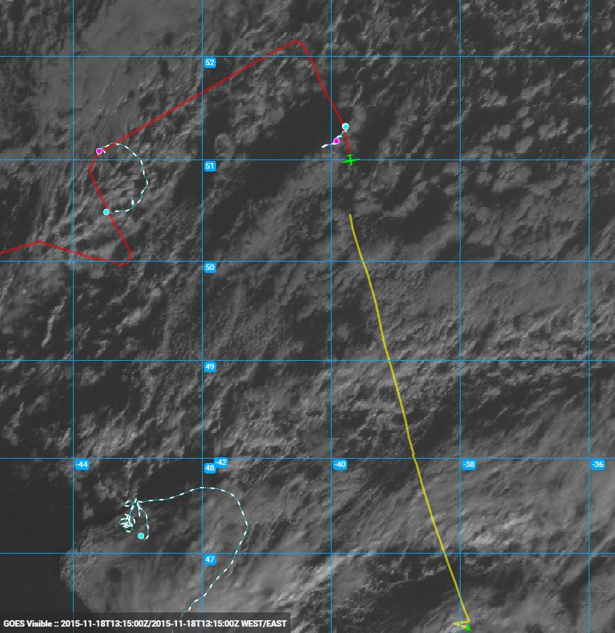 1340Z GOES Visible Imagery and Flight Track | NASA Airborne Science Program