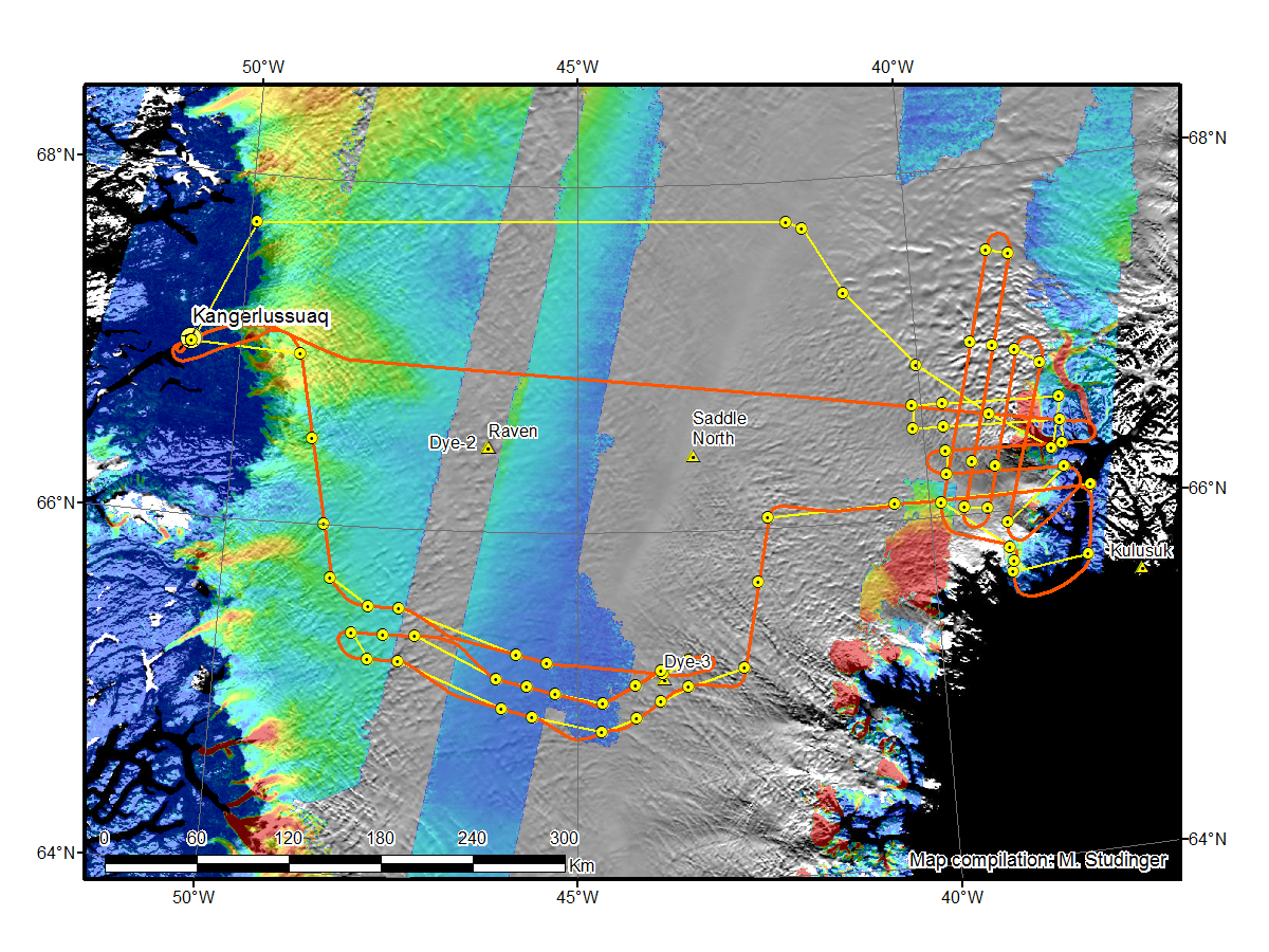 Figure 1: Flight plan of today's flight in yellow and trajectory in red ...