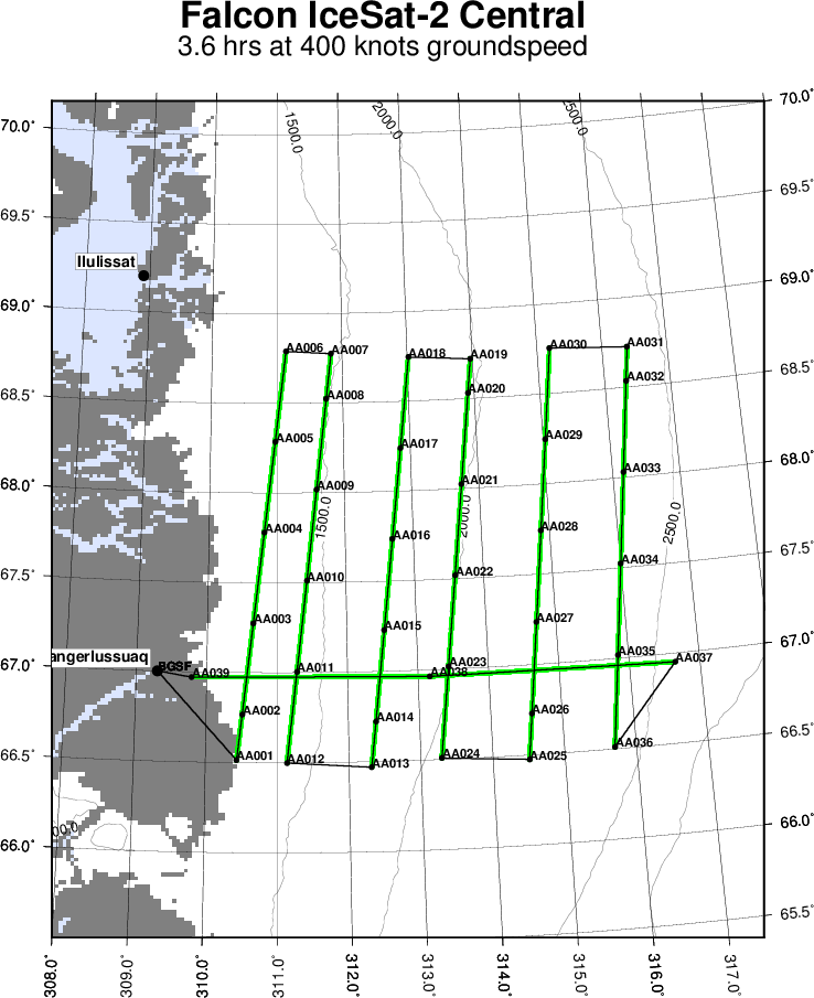 Map of Falcon - IceSat-2 Central | NASA Airborne Science Program
