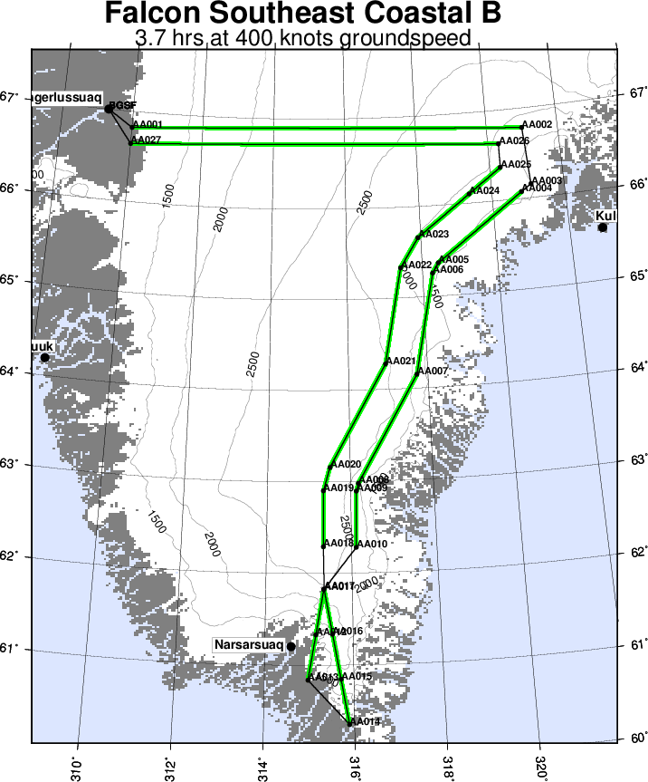 Map of Falcon - Southeast Coastal B | NASA Airborne Science Program