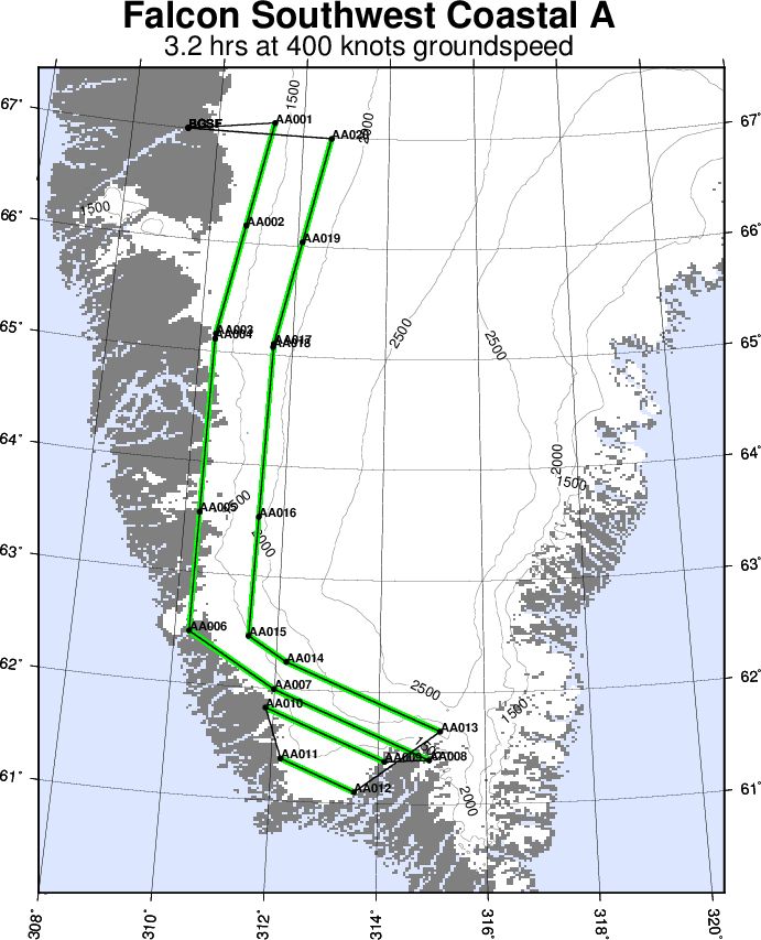Map of Falcon - Southwest Coastal A | NASA Airborne Science Program