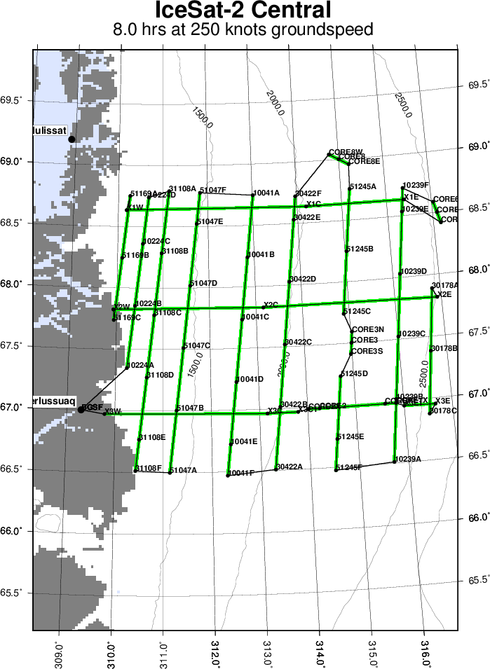 Map of IceSat-2 Central | NASA Airborne Science Program